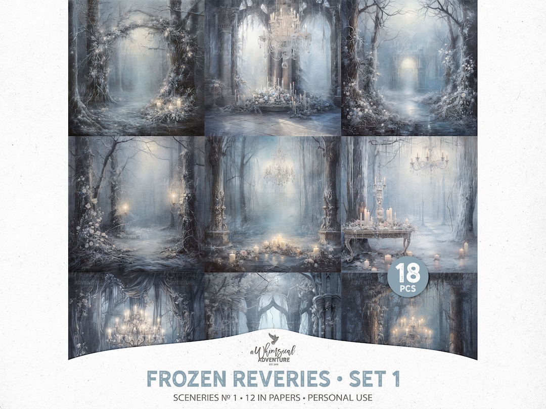 Enchanted Frozen Fairy Winter Forest Landscape Backdrop, Digital ...