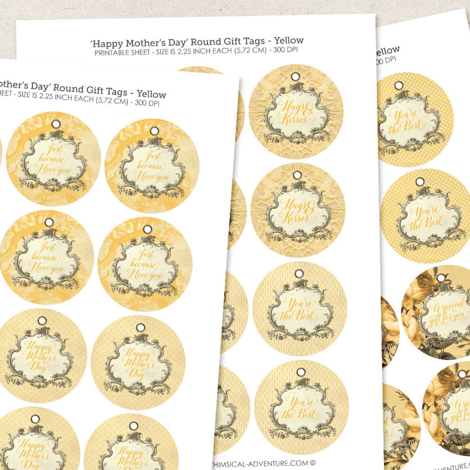 Printable Circular Tags Gift Idea for Mom Happy Mother's - Etsy