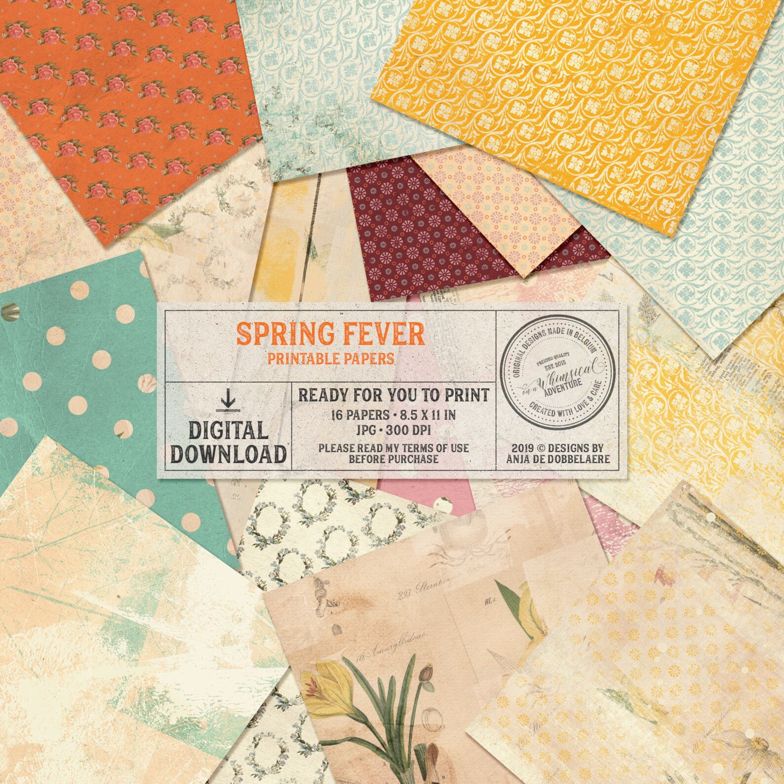 Printable Spring Backgrounds Vintage Floral Digital Paper - Etsy