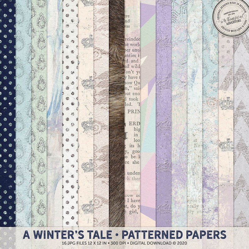 Snow Queen Winter Patterned Paper Pack Digital Paper - Etsy