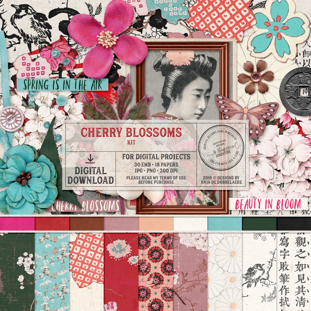 Cherry Blossom - Scrapbook Kit - Sakura Tree - Asian Style - Japanese ...