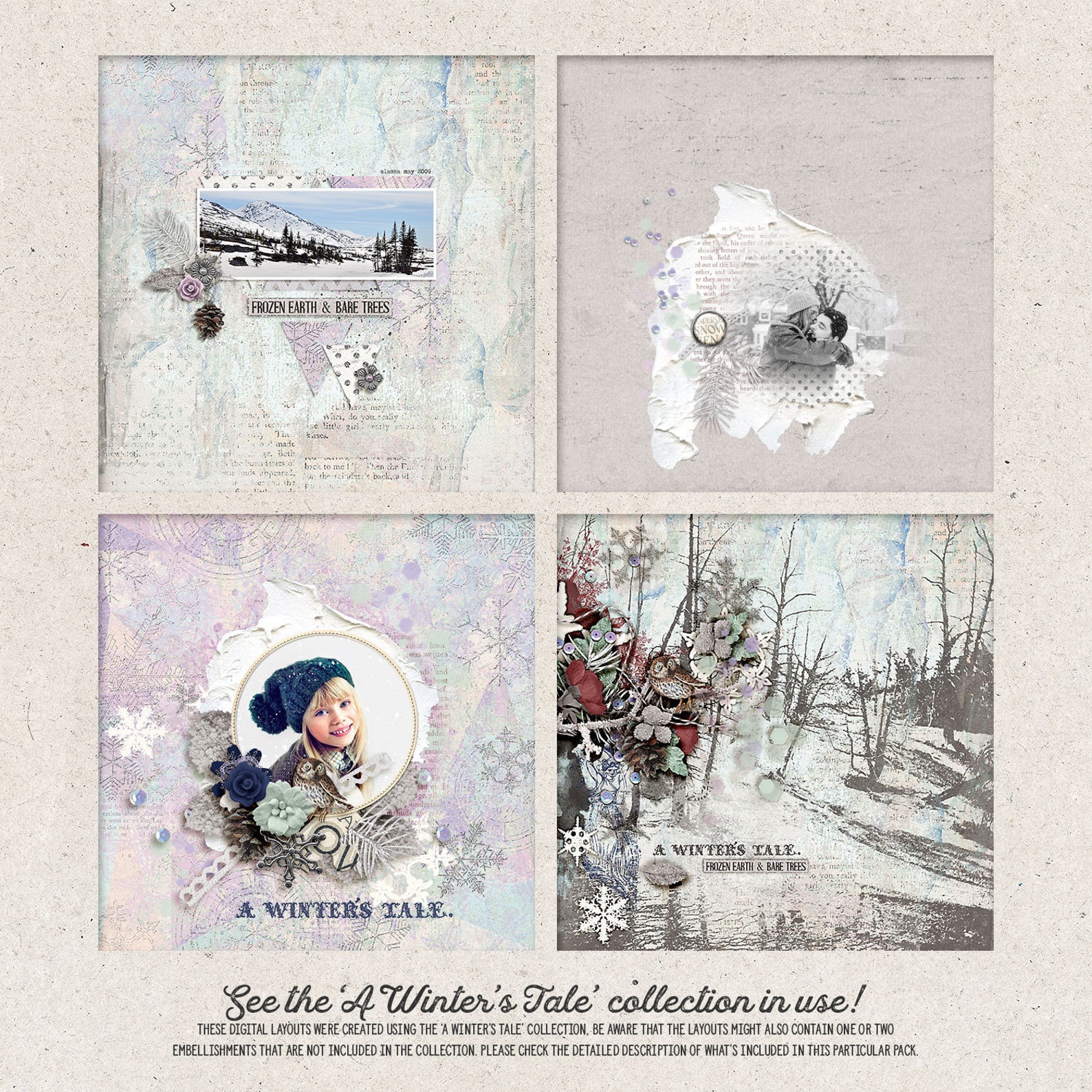 Snow Queen Winter Patterned Paper Pack Digital Paper - Etsy