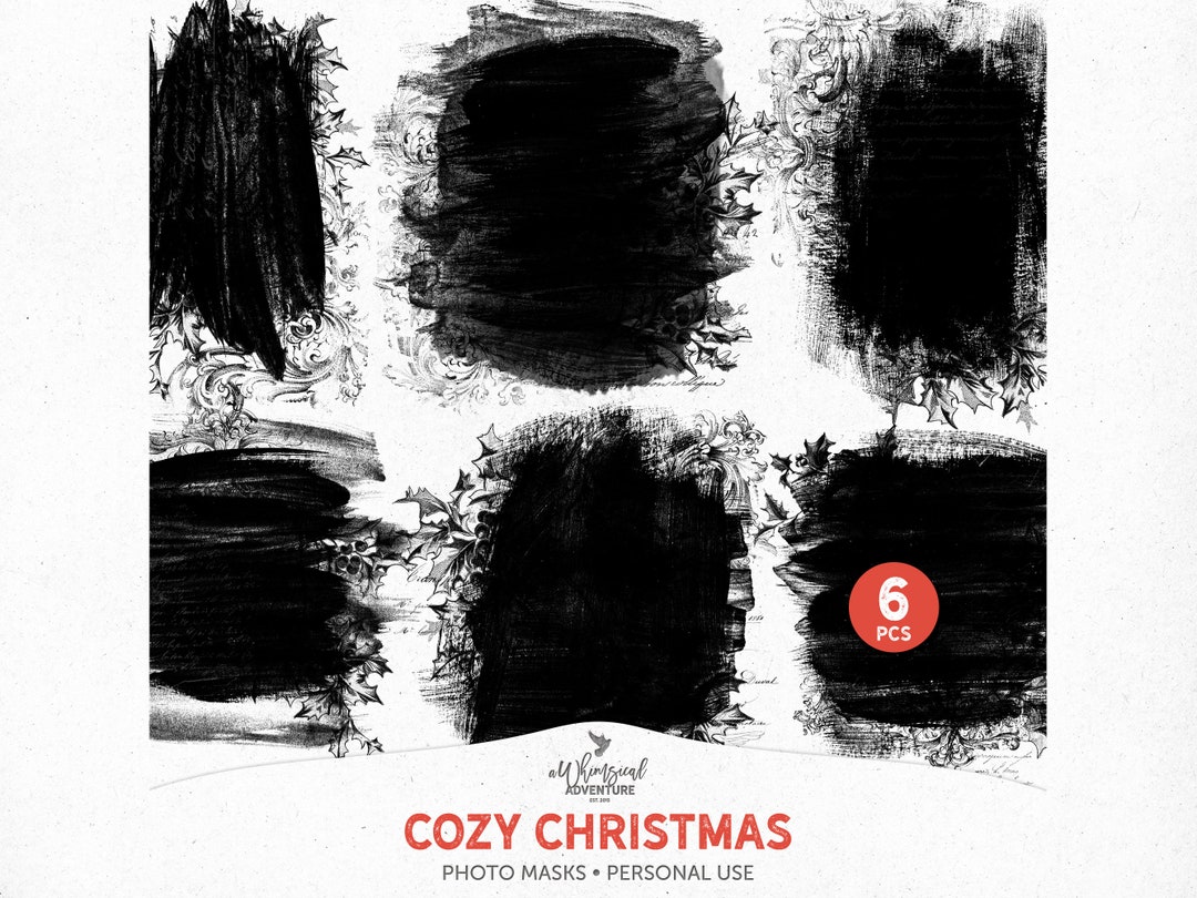 Hand Painted PNG Christmas Clipping Masks Overlays for Digital ...