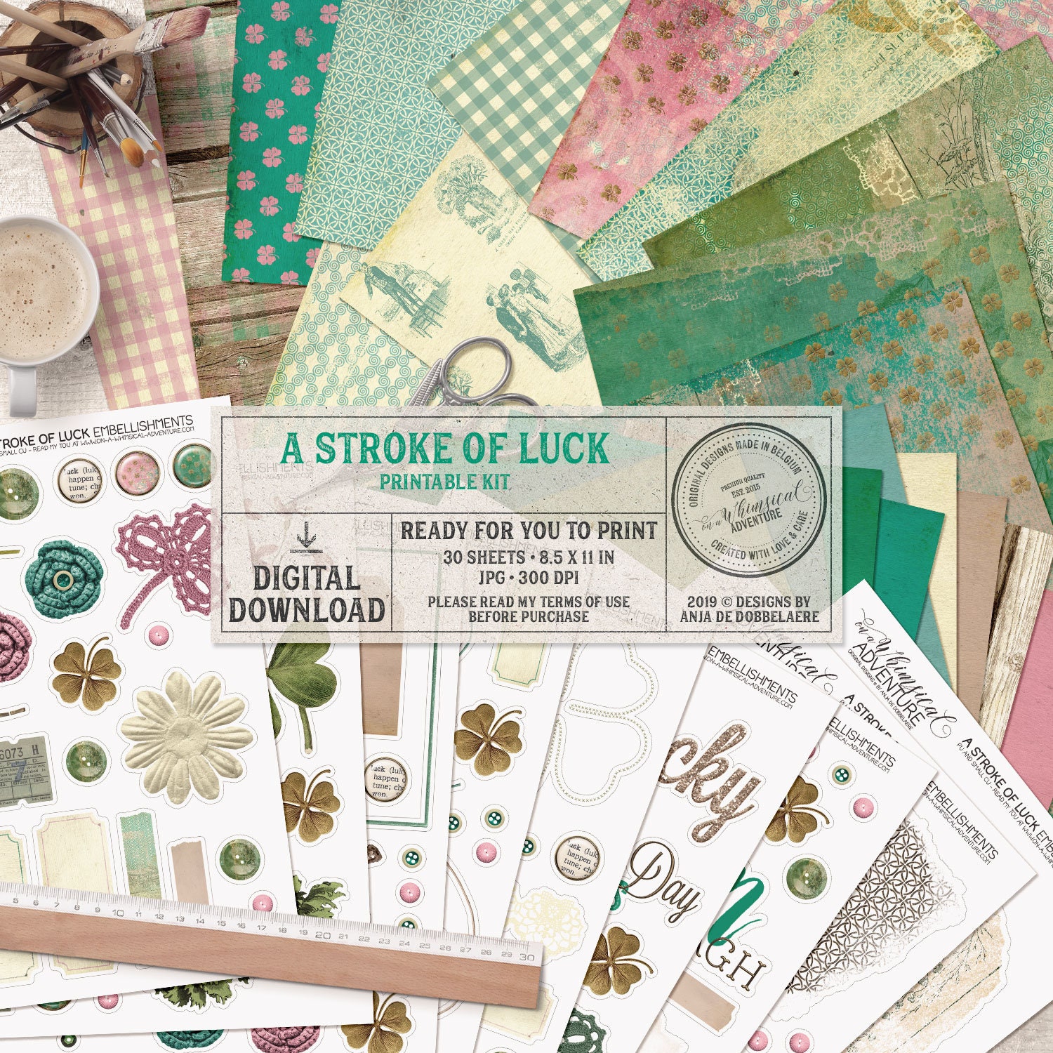 Irish Ephemera St Patricks Day Digital Paper Crafting Celtic | Etsy