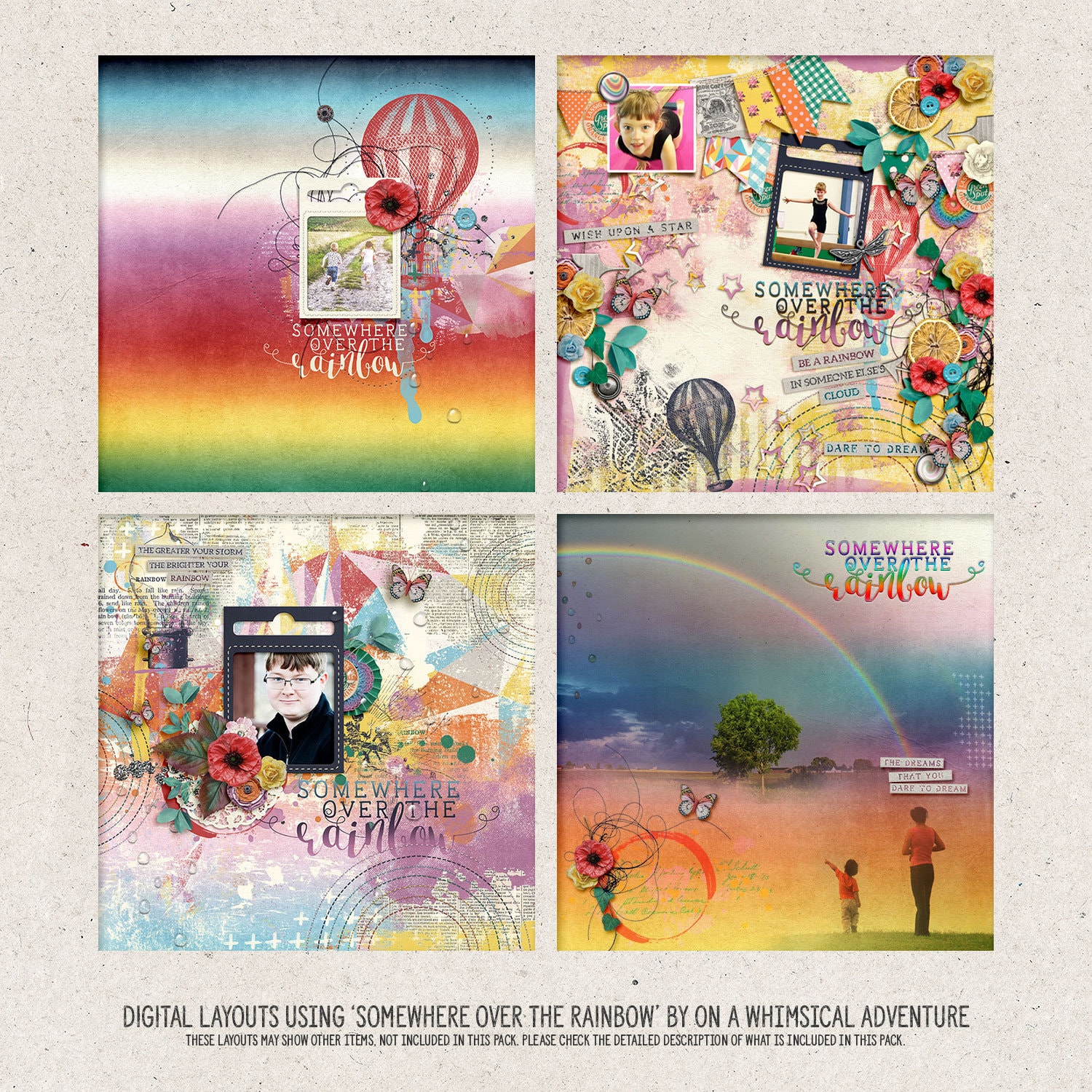 Rainbow Digital Scrapbooking Elements Digital Download - Etsy