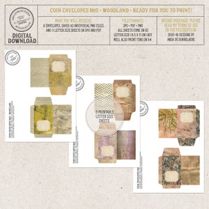 Printable Coin Envelopes Junk Journal DIY Paper Bag Digital | Etsy