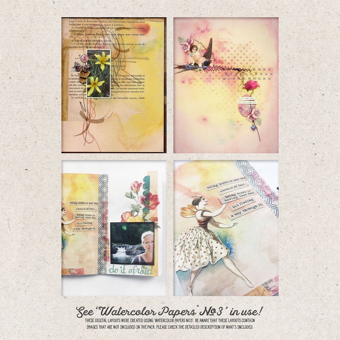 Hand Painted Watercolor Papers Digital Download Printable - Etsy