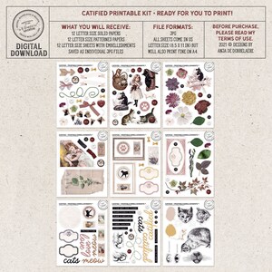 Printable Paper Cats, Vintage Cat Embellishments, Junk Journal Supplies ...