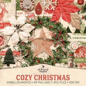 Christmas Digital Kits Scrapbooking Xmas Printable Christmas - Etsy