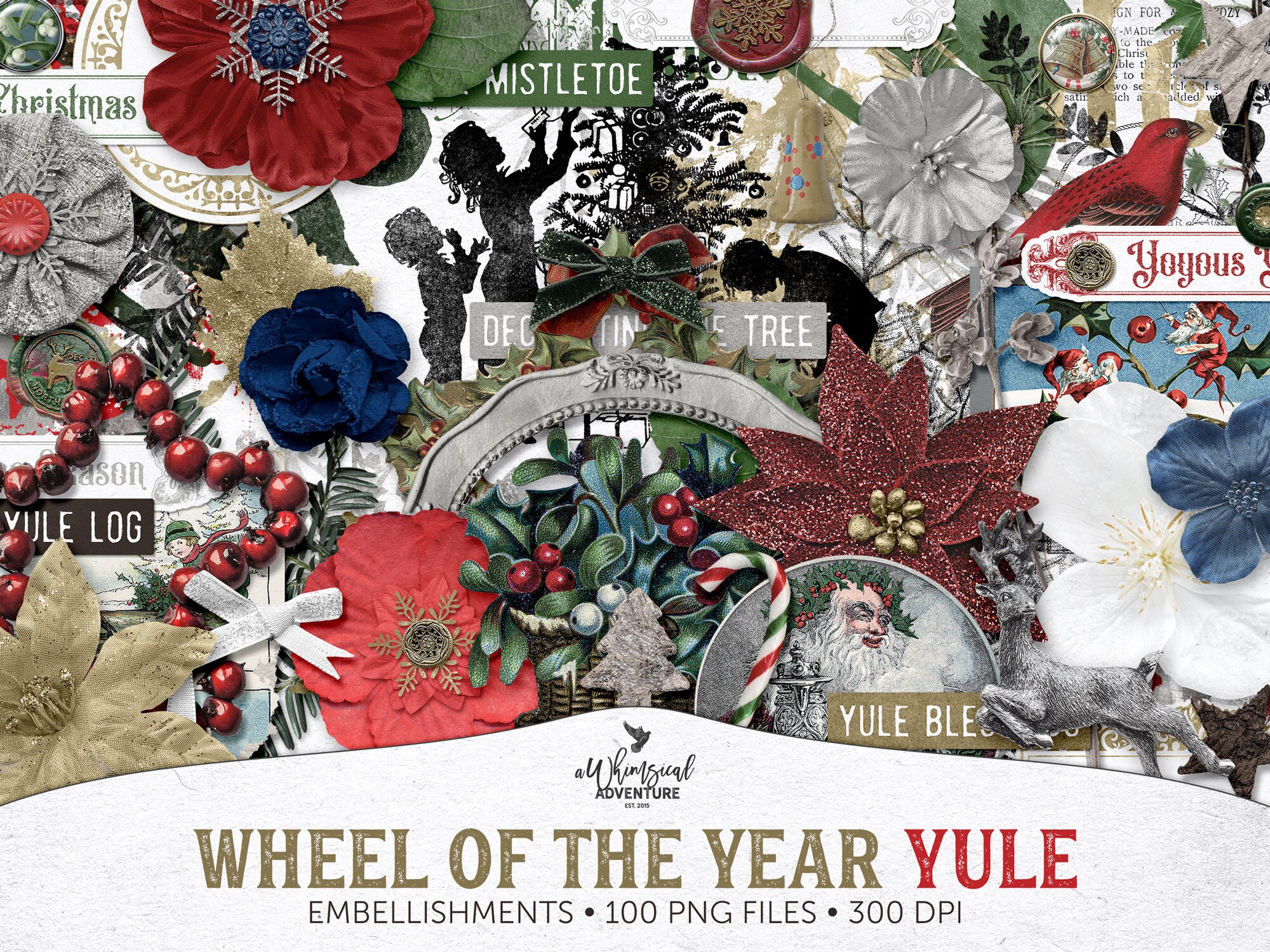 Yule Wheel of the Year Digital Christmas Clip Art Instant - Etsy