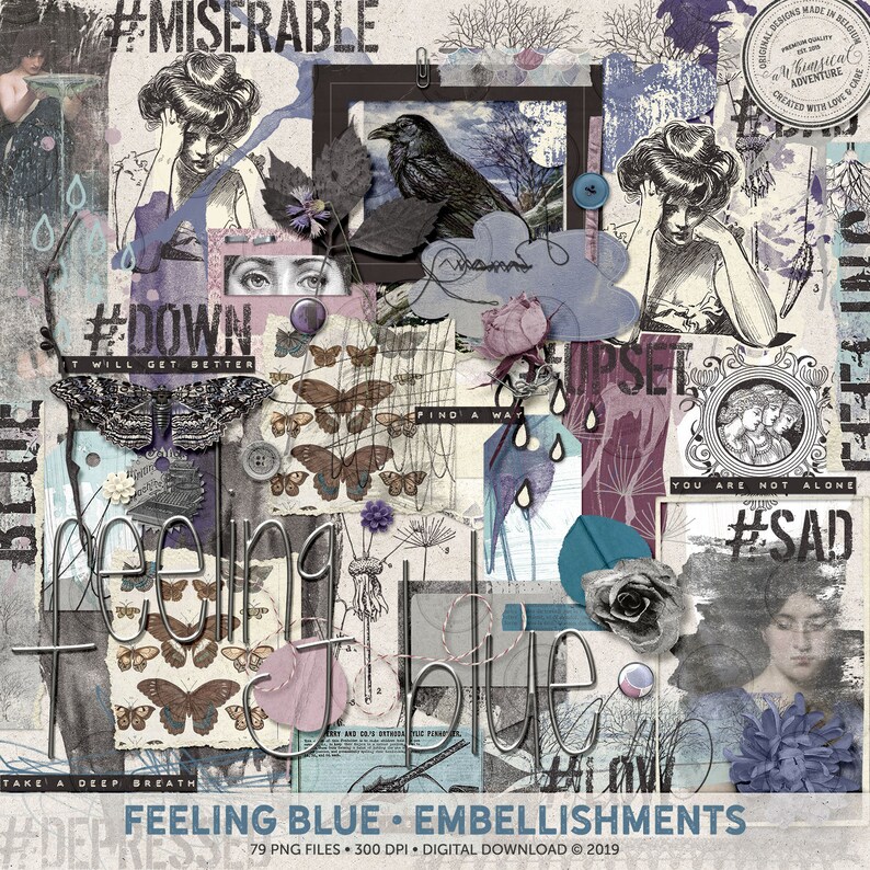 Feeling Blue Sadness Self-care Kit Anti-anxiety Art - Etsy