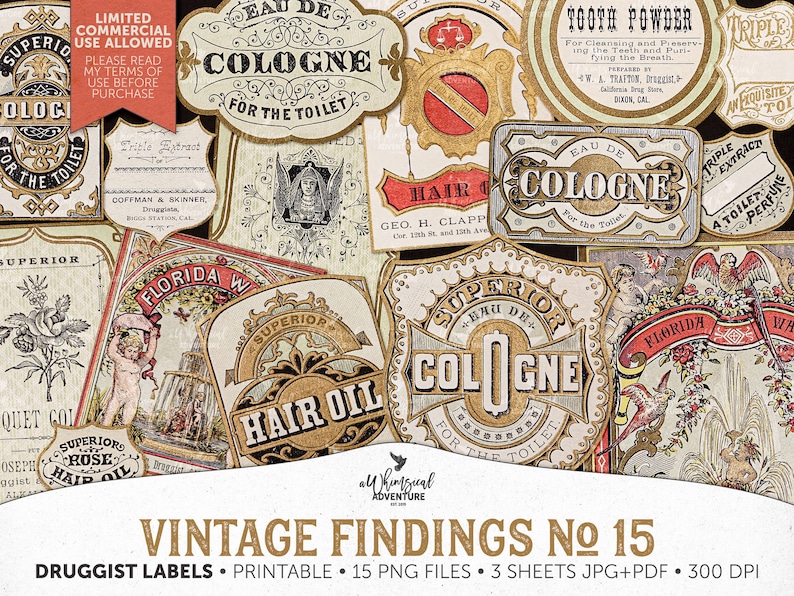 Printable Vintage Apothecary Potion Bottle Labels for - Etsy
