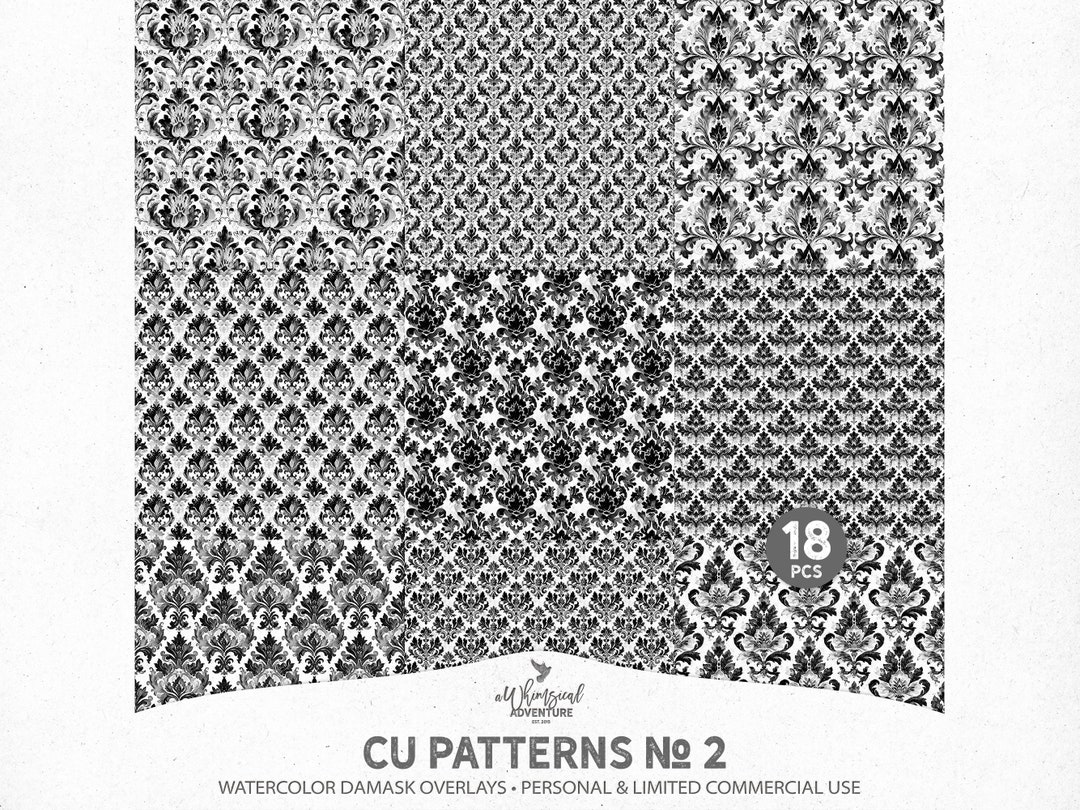 Transparent Watercolor Damask Overlays PNG Files Designer Tools ...