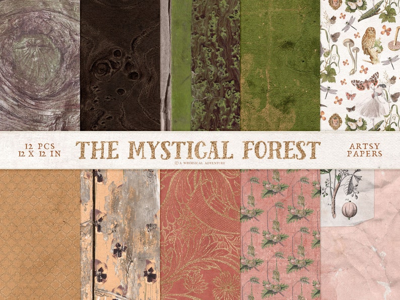 Forest Digital Paper Enchanted Woodland Scrapbook Paper | Etsy