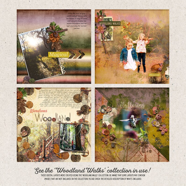 Botanical Pattern, Nature Inspired, Woodland Digital Paper, Autumn ...