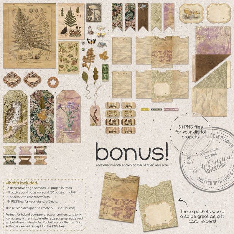 Forest Junk Journal Botanical Journal Kit Nature Journal Kit - Etsy