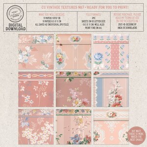 Vintage Wallpaper Floral Designs Printable Digital Papers - Etsy