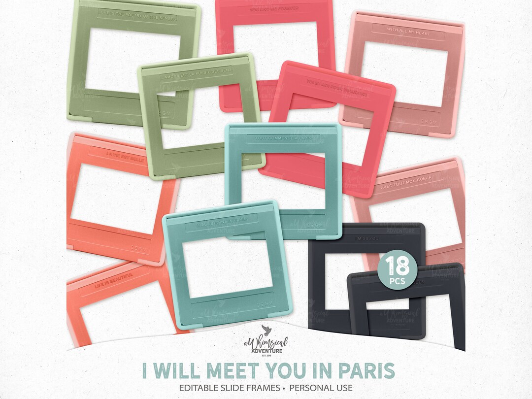 Picture Frame Set, Retro Slide Frames, Photo Slides, Paris Themed ...