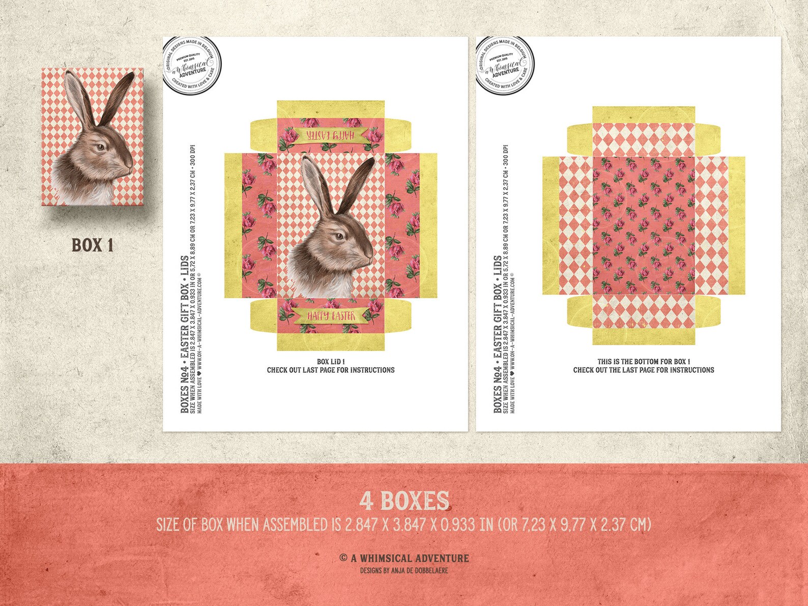 Printable Easter Bunny Gift Boxes, Easter Party Printables, DIY Pastel ...