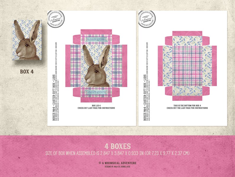 Printable Easter Bunny Gift Boxes Easter Party Printables - Etsy