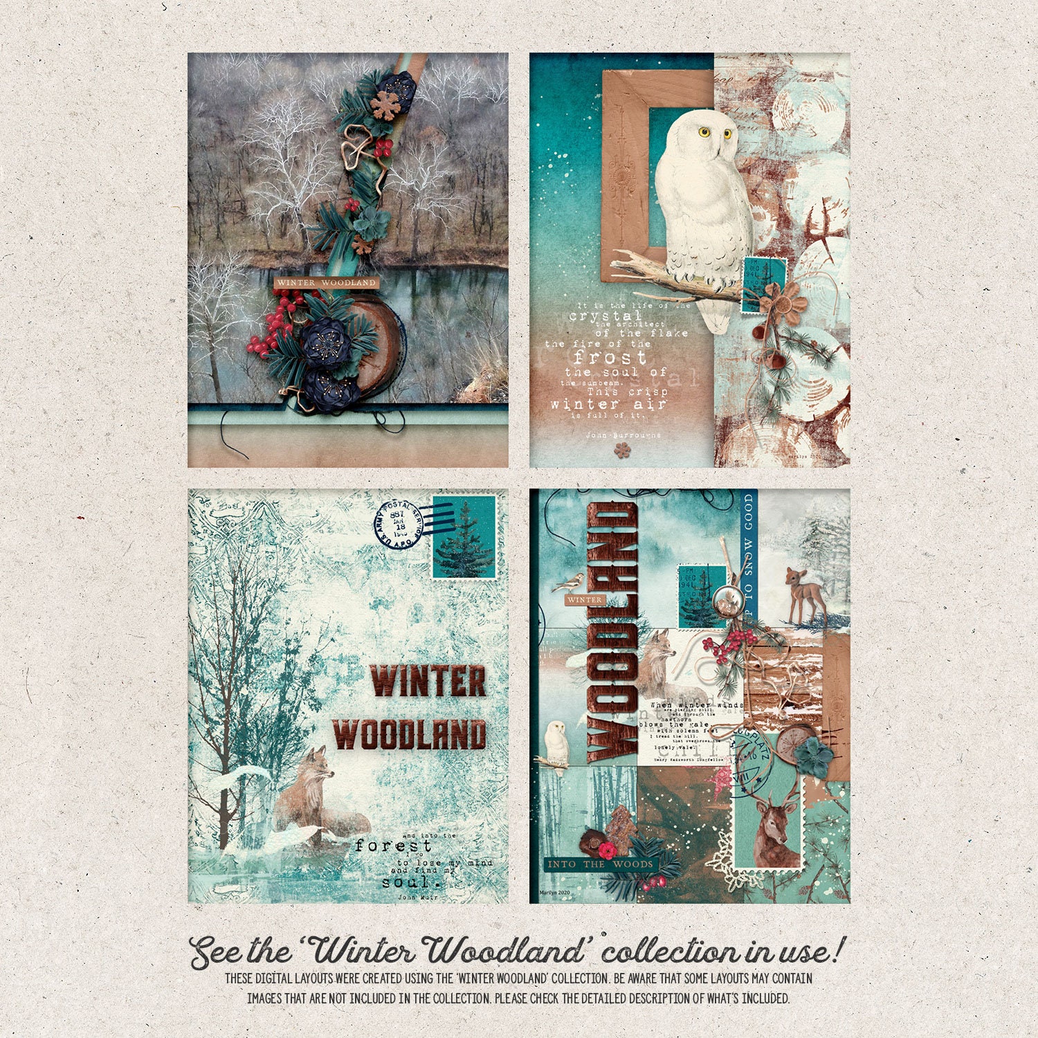 Tree Digital Stamps Photoshop Brushes Winter Trees Stamps - Etsy Australia