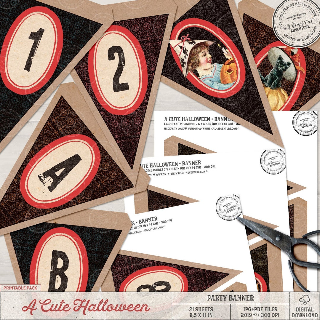 Halloween Banner, Printable Banner, Party Supplies, Halloween ...