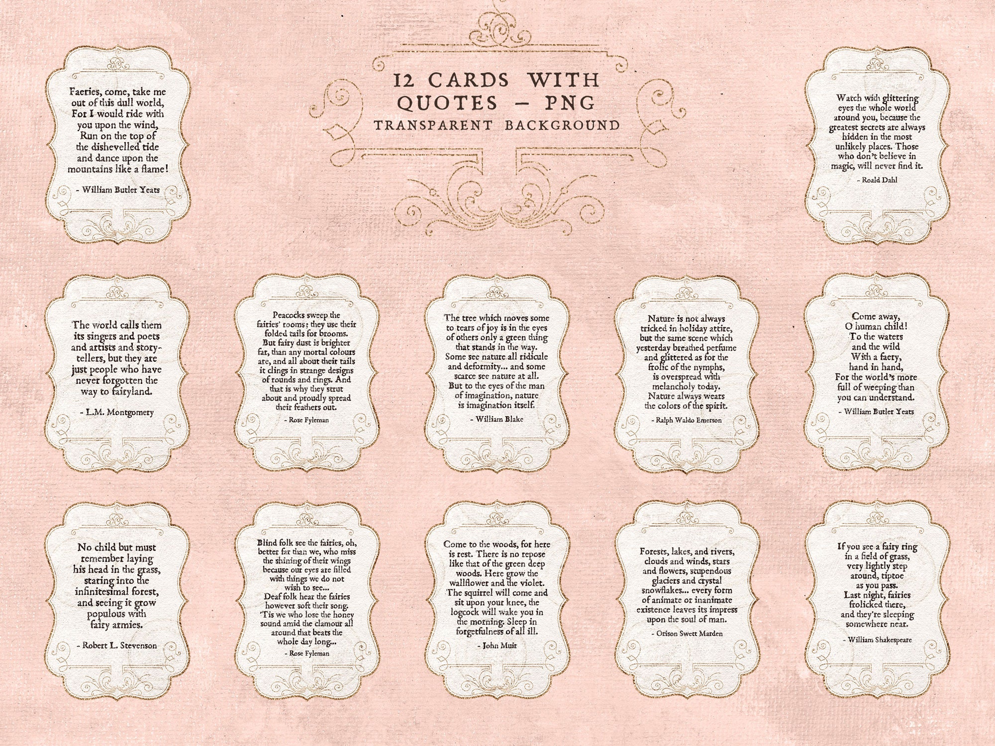 Fairy Poems Ephemera Pack, Printable Woodland Quotes, Journal Words ...