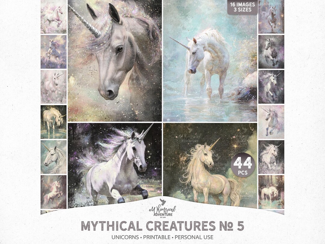 Printable Unicorn Mythical Creatures Fantasy Art, Digital Download ...
