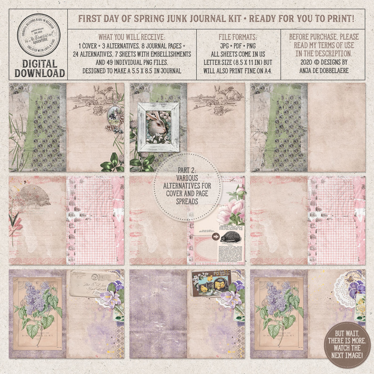 Printable Junk Journal Kit First Day of Spring Digital - Etsy Canada