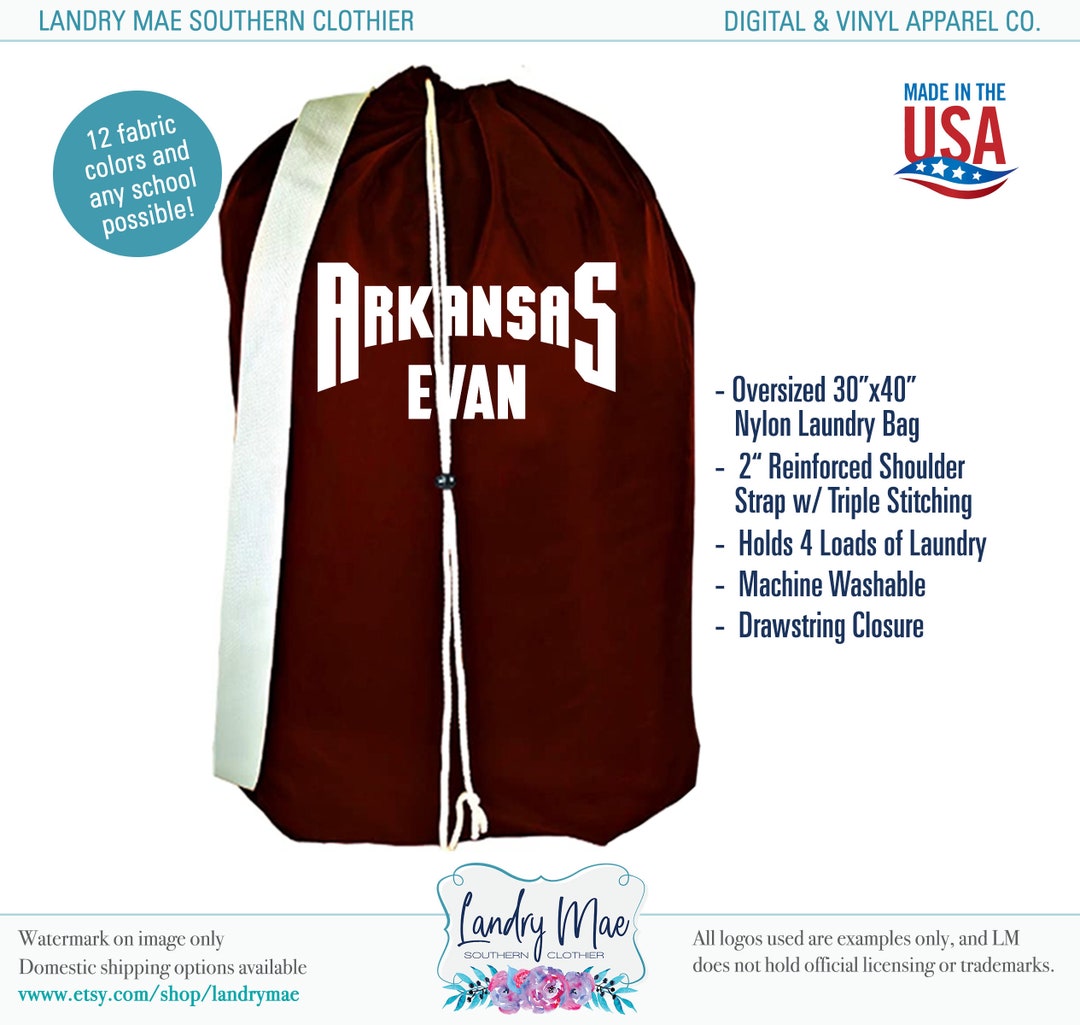 College Laundry Bags / Personalized Senior Gift / Collegiate Student ...