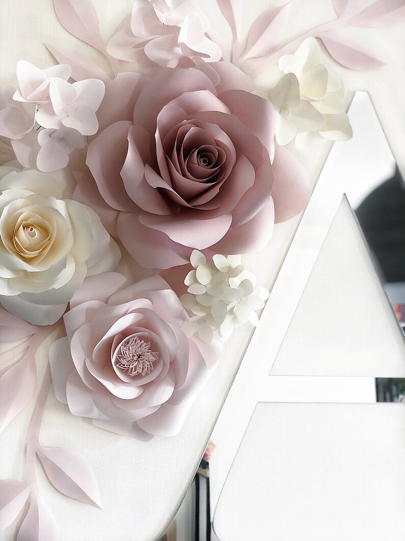 Elegant Nursery Paper Flower Set Set of 7 Unique Paper | Etsy