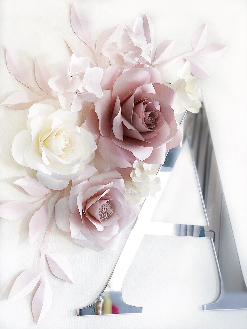 Elegant Nursery Paper Flower Set Set of 7 Unique Paper | Etsy