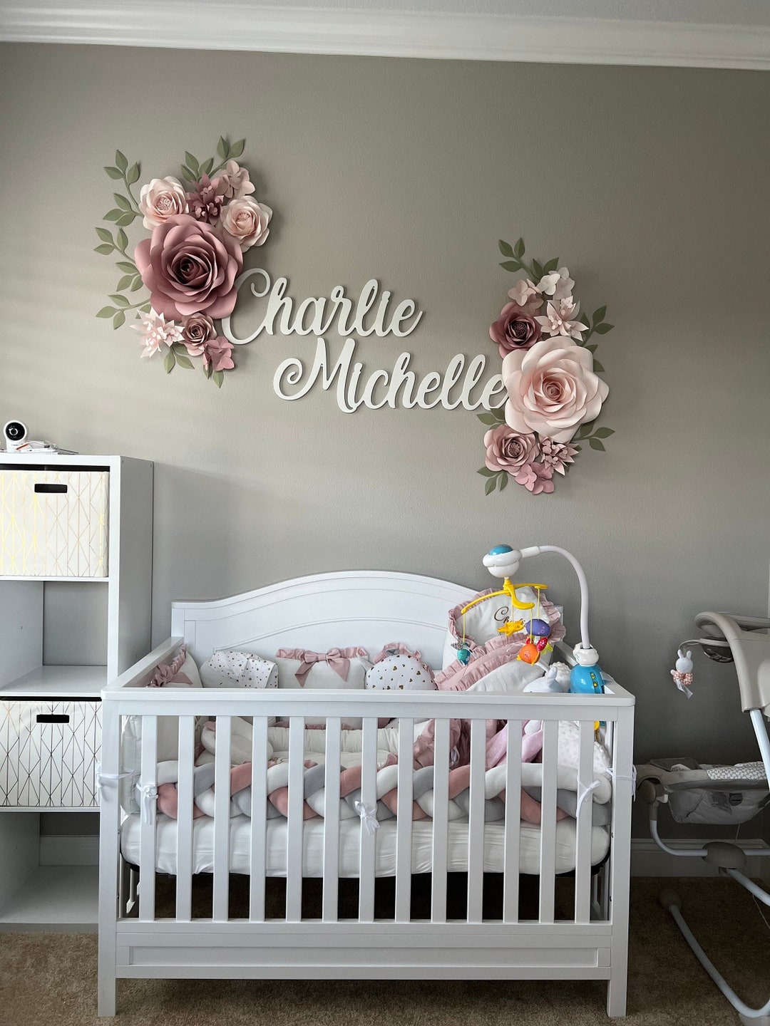 Nursery Wall Decor Nursery Paper Flowers Paper Flowers Nursery Decor - Etsy