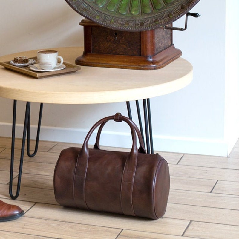 Round Leather Bag - Etsy