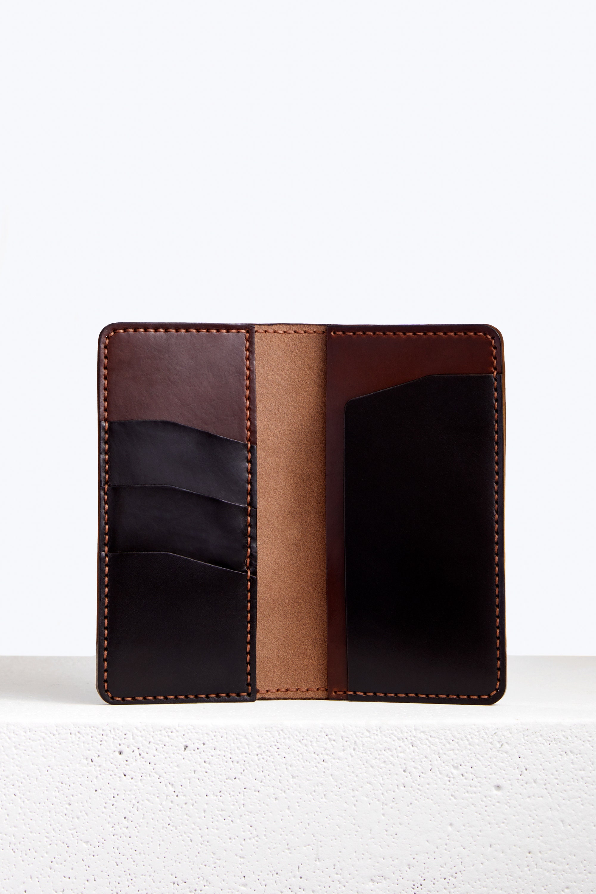 Checkbook Wallet in Horween Chromexcel Black Brown Burgundy | Etsy