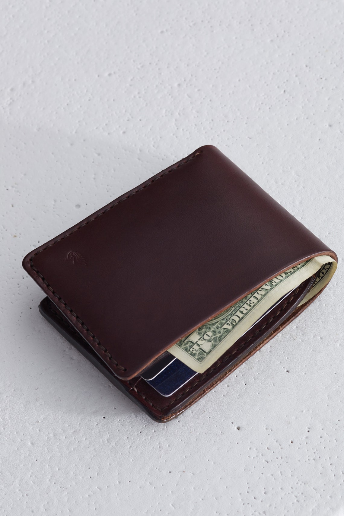 Men's Leather Wallet in Horween Chromexcel Burgundy Snap - Etsy