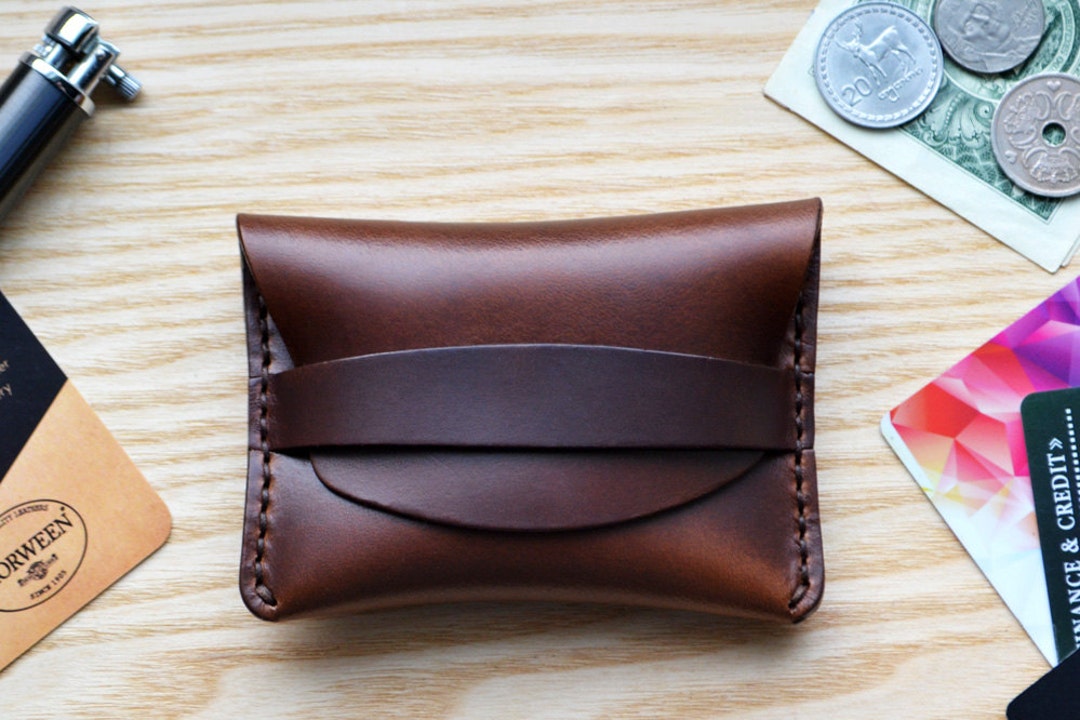Flap Wallet in Brown Horween Horse Chromexcel Leather. Small Purse ...