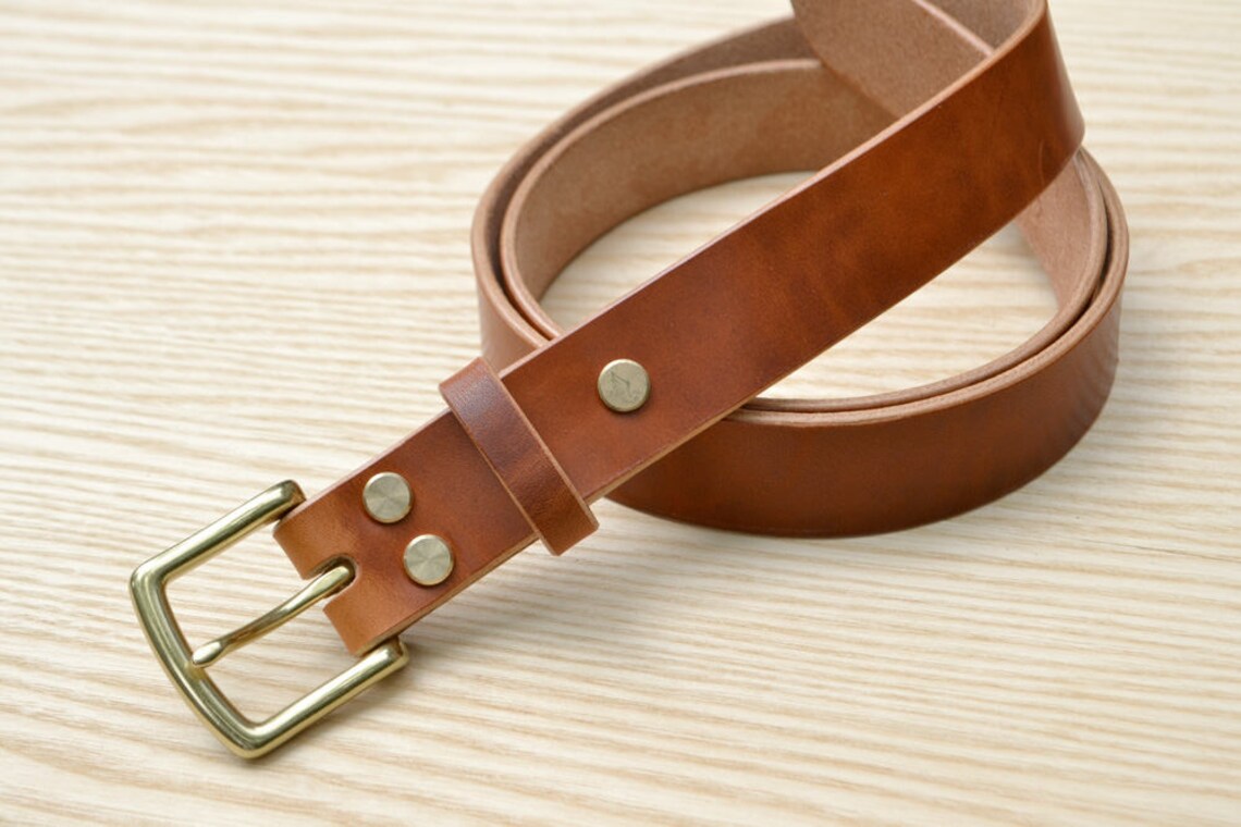 1.25" Horween Leather Belt | English Tan Horween Dublin Leather | Light ...