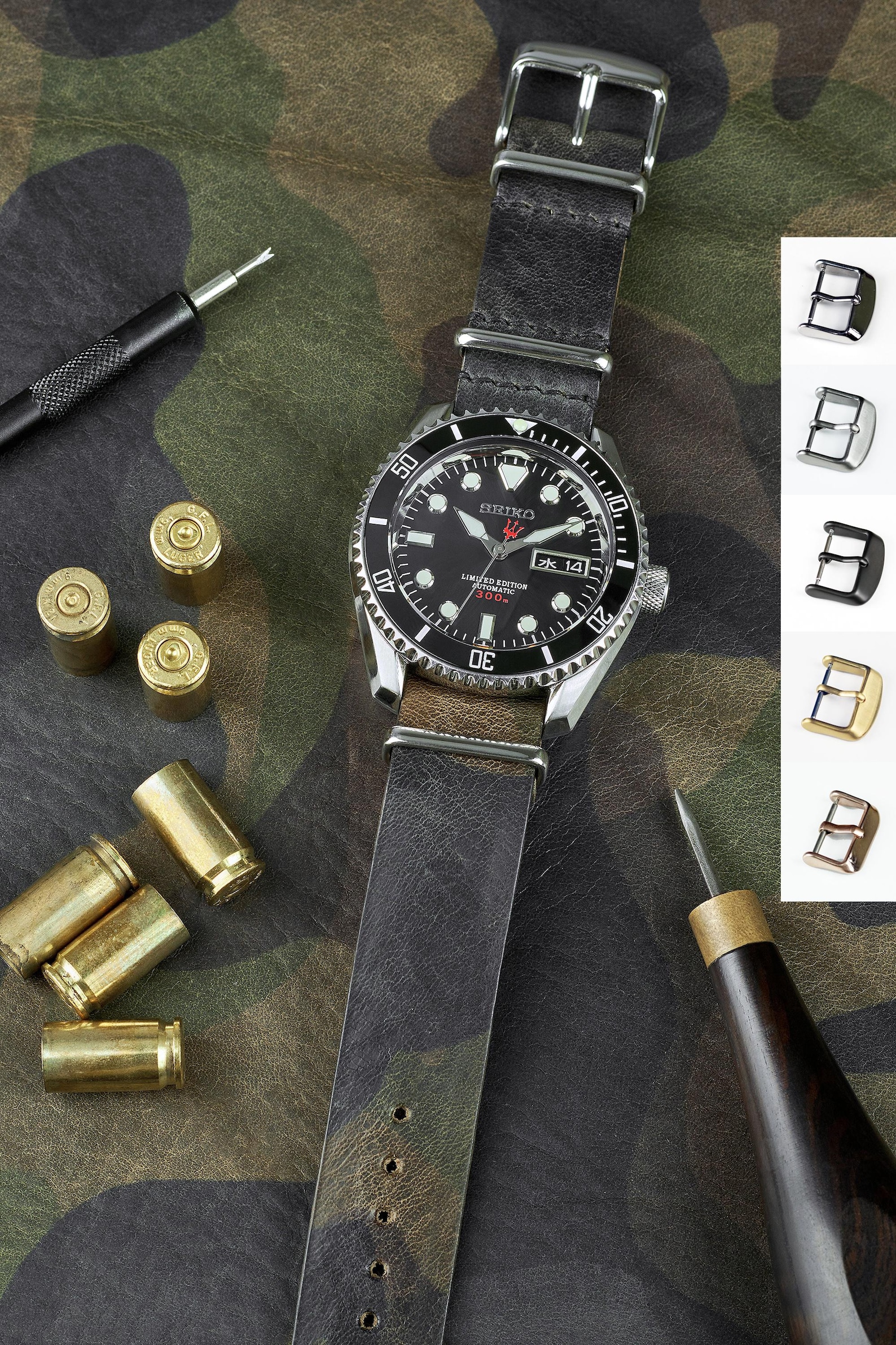 Military-style Camo Watch Leather Strap / Otan-type G10 Design /single ...