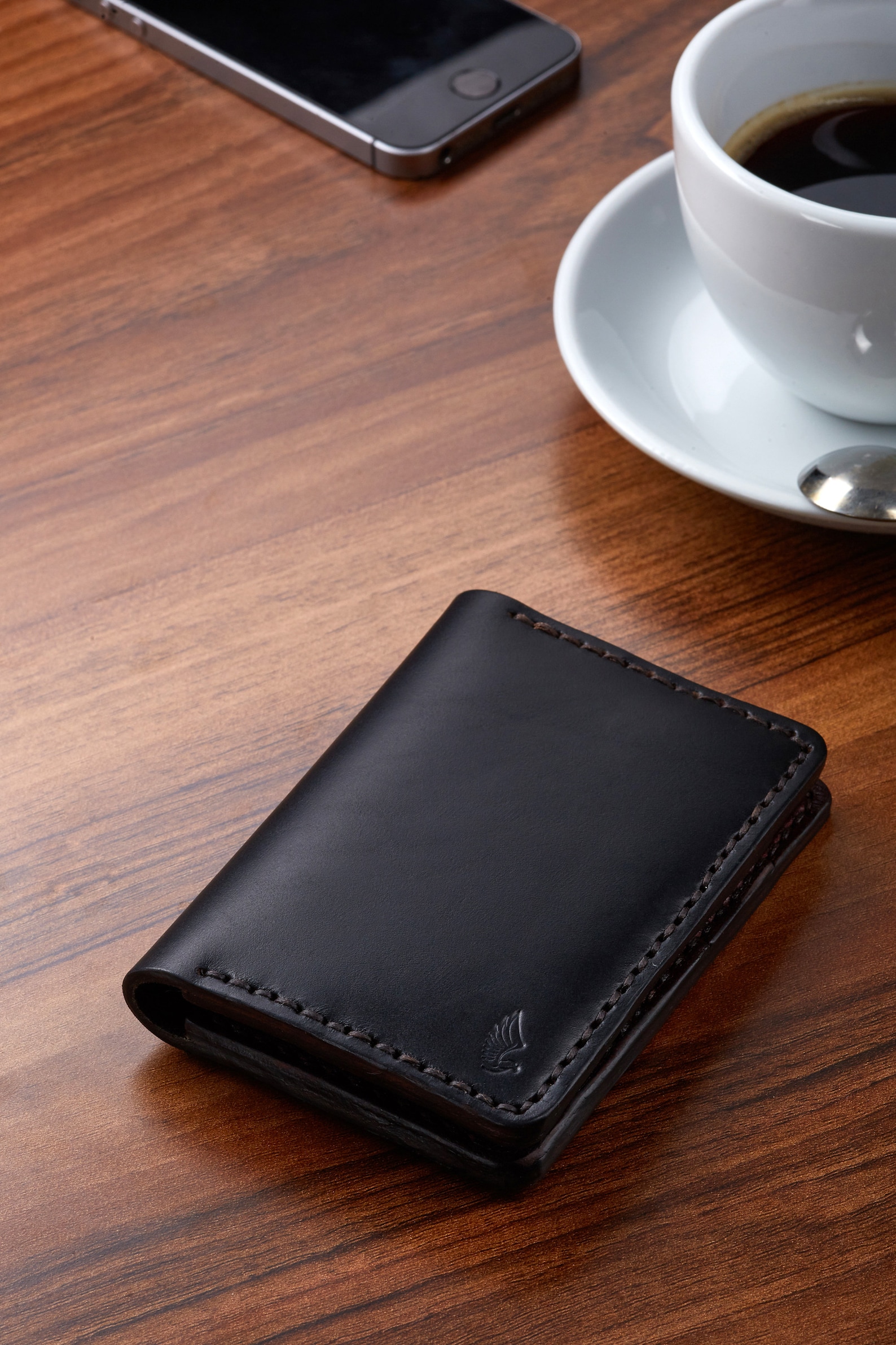Horween Wallet in Black Chromexcel Leather / Mens Bifold, Business Card ...