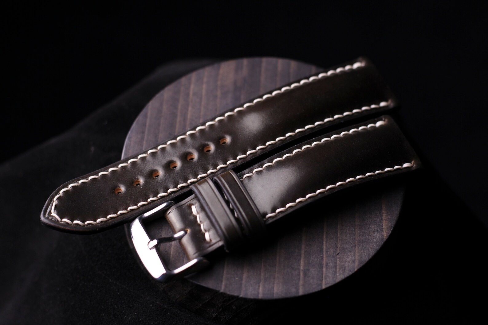 Brown Shell Cordovan Watch Strap Band / Padded Handmade Made | Etsy