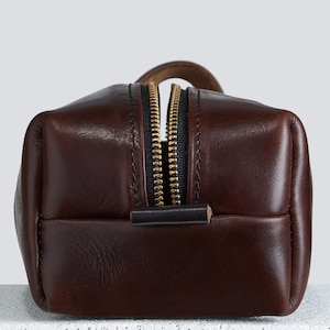 Horween Leather Dopp Kit Bag in Brown Chromexcel / Groomsmen Shaving ...