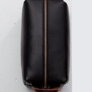 Horween Black Chromexcel Leather Dopp Kit Bag / Groomsmen Shaving Bag ...