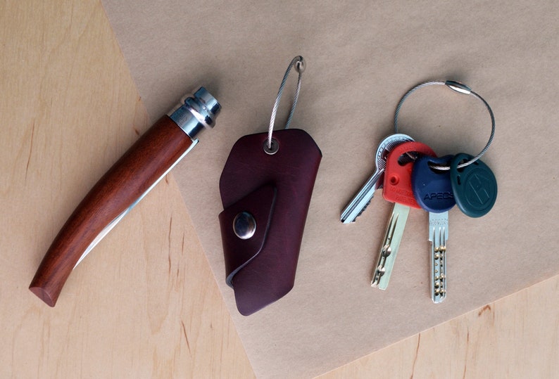 Safety for Nails Key Carrier | Women Keaychain in Burgundy Leather ...