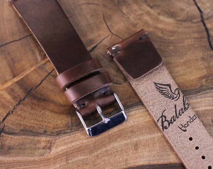 Horween Leather Watch Strap Band in Brown Chromexcel / 100% Handmade ...