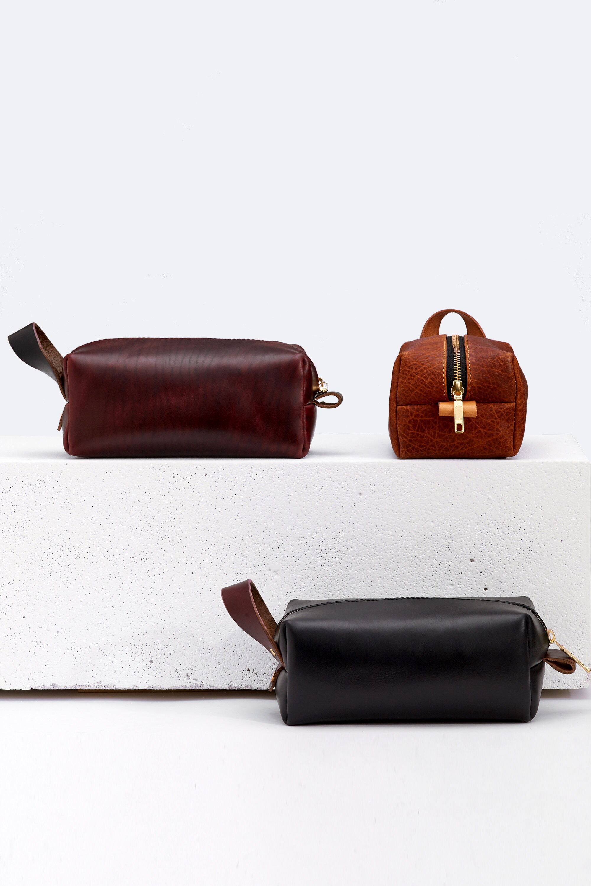 Horween Leather Dopp Kit Bag in Brown Chromexcel / Groomsmen Shaving ...