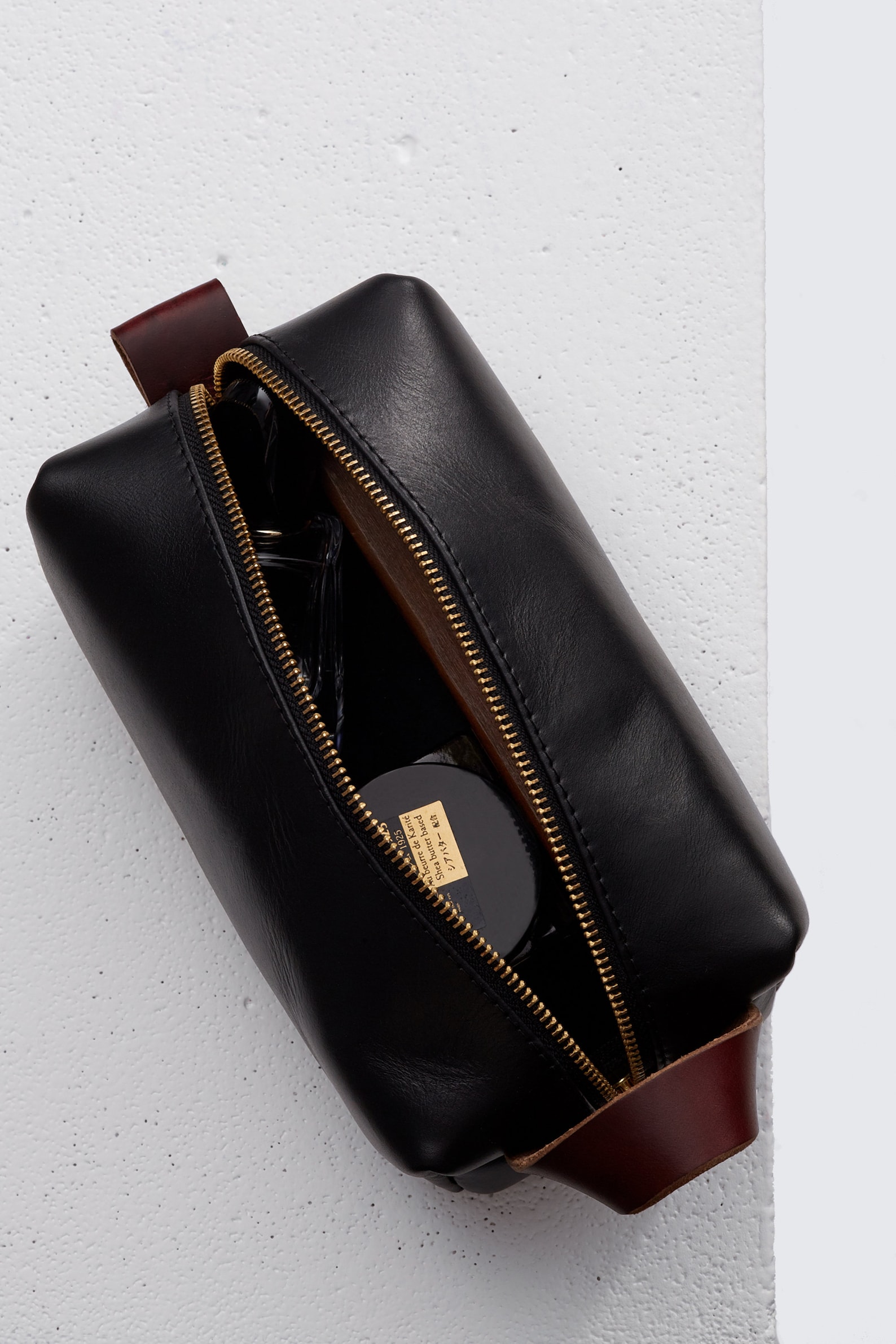 Horween Black Chromexcel Leather Dopp Kit Bag / Groomsmen Shaving Bag ...