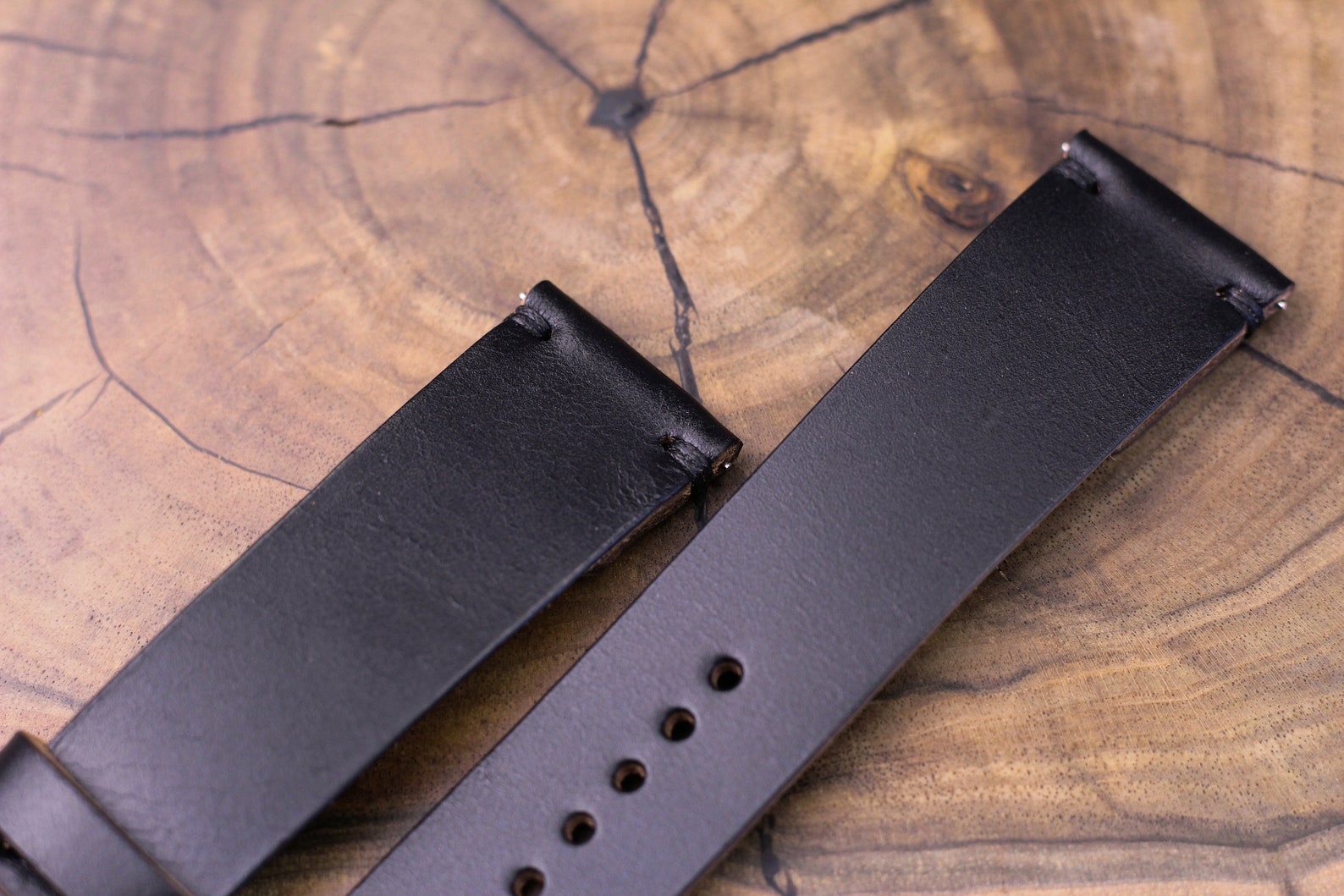 Horween Watch Strap Band in Black Chromexcel Leather / 100% - Etsy