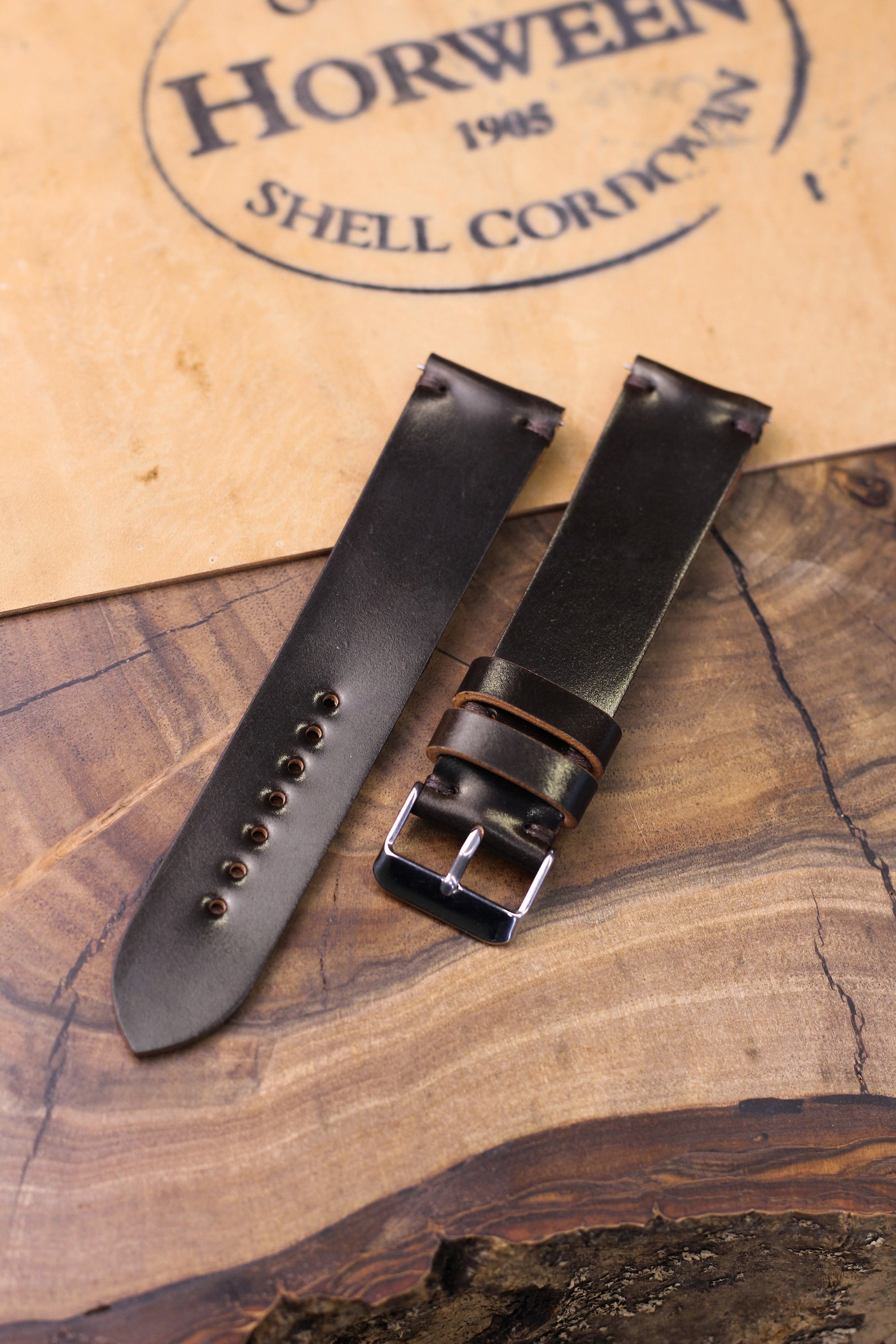 Brown Shell Cordovan Watch Strap Band in Horween Leather / 100% ...