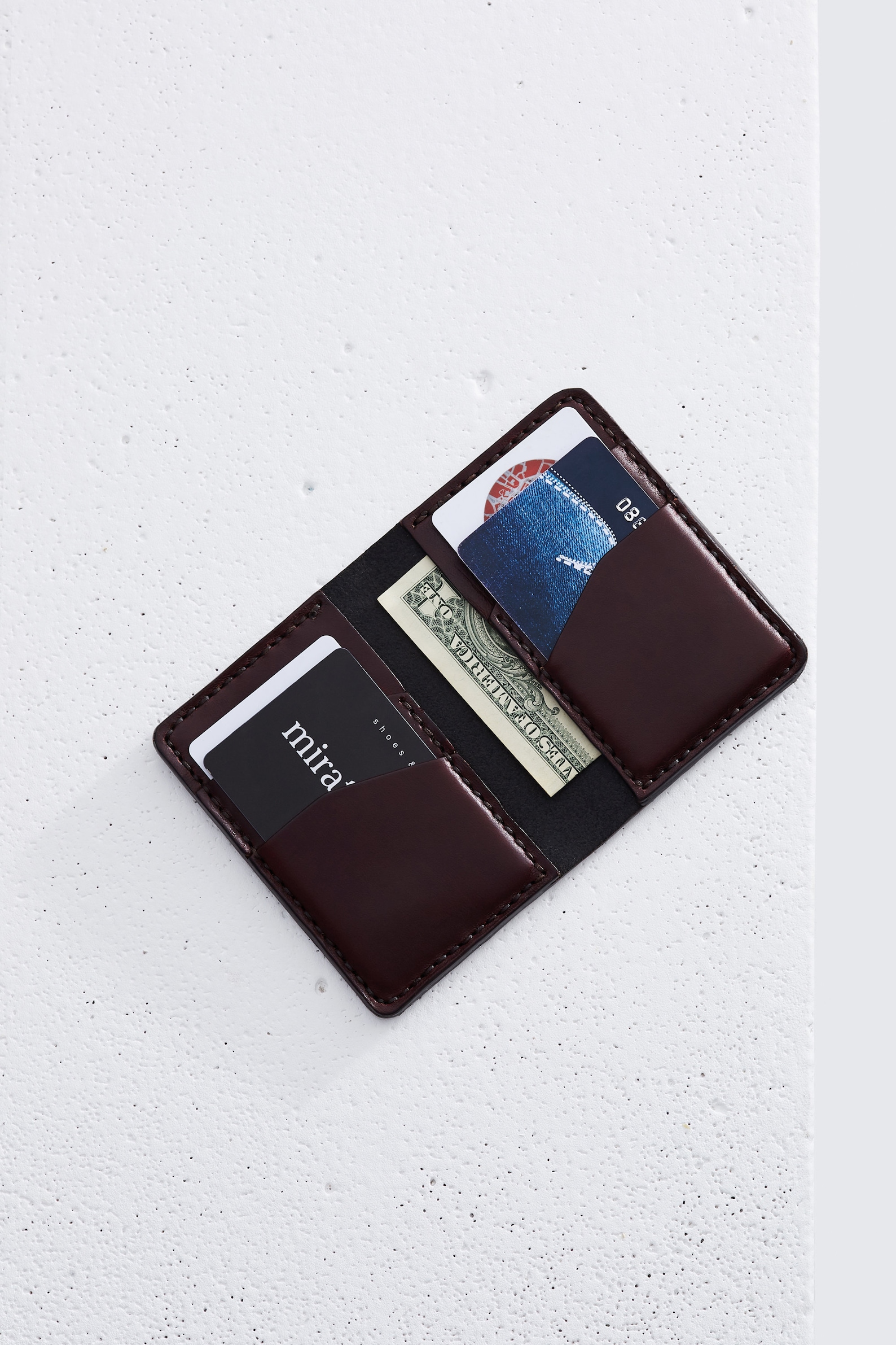 Horween Wallet in Black Chromexcel Leather / Mens Bifold, Business Card ...